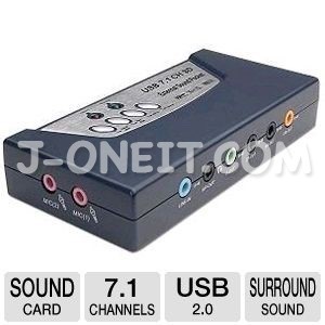 USB 2.0 7.1 Audio 8-Channel Sound Card Box Adapter with Double ...