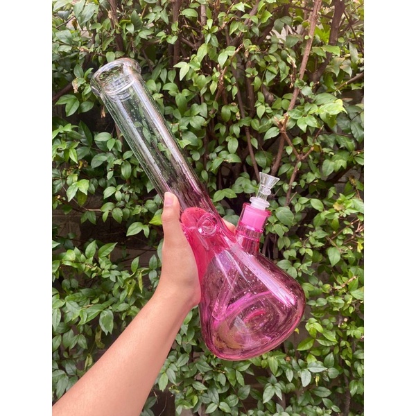 Pink Gradient Glass Bong 35 cm 7mm thick glass | Shopee Thailand
