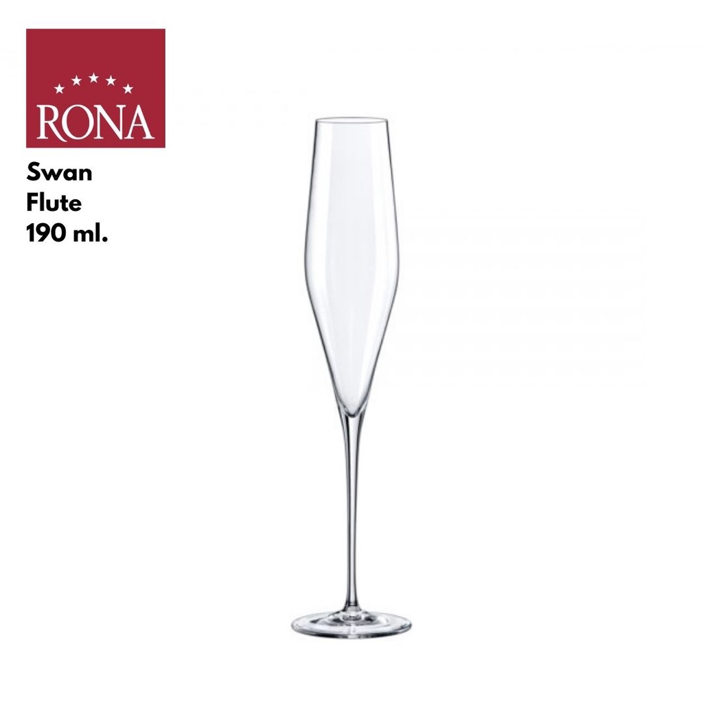 Rona Swan Flute 190 ml.-แก้วคริสตัลแท้ Rona รุ่น Swan Flute 190 มล. สำหรับแชมเปญ บรรจุ1ใบ (no ...
