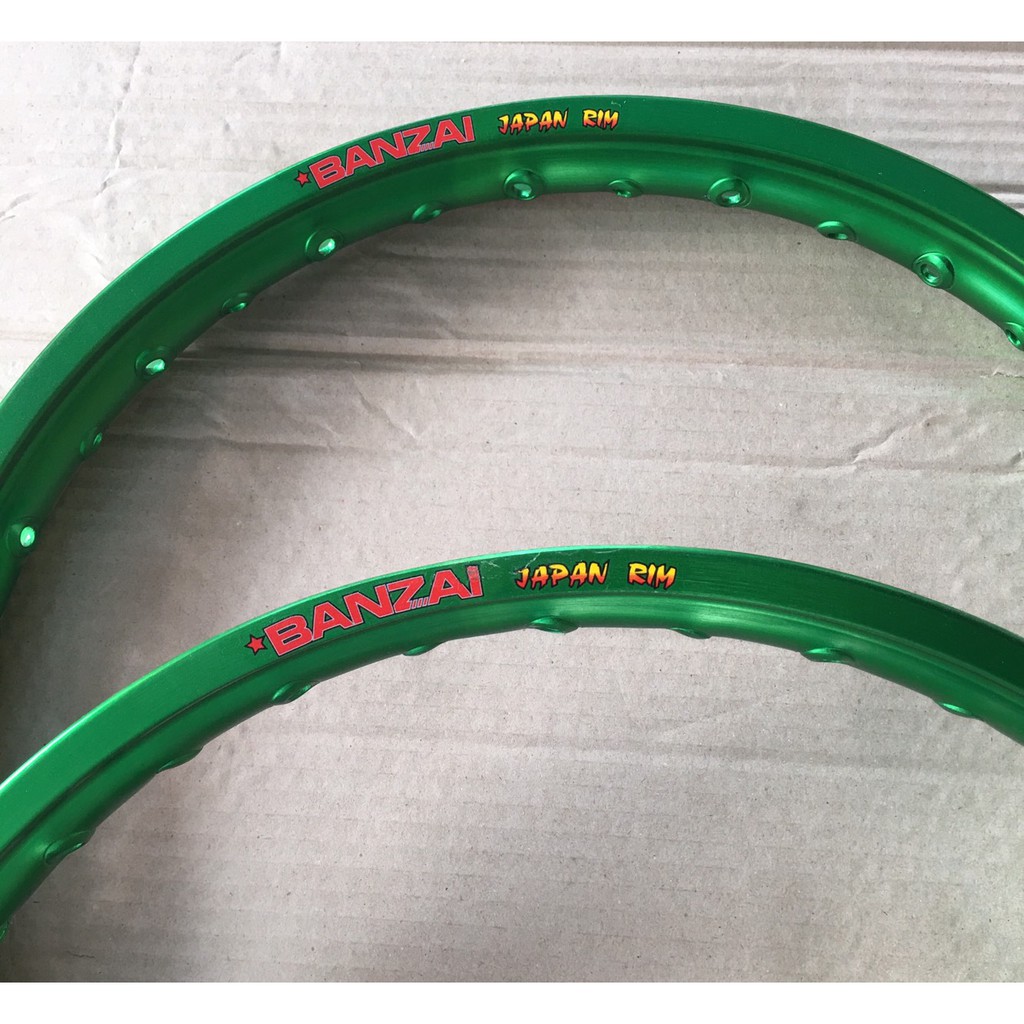 ขอบล้อสี Banzai 1.4x17 สีเขียว ของแท้ 100% (1คุ่) ล้อสี RIM ล้อสี ล้อโล ...