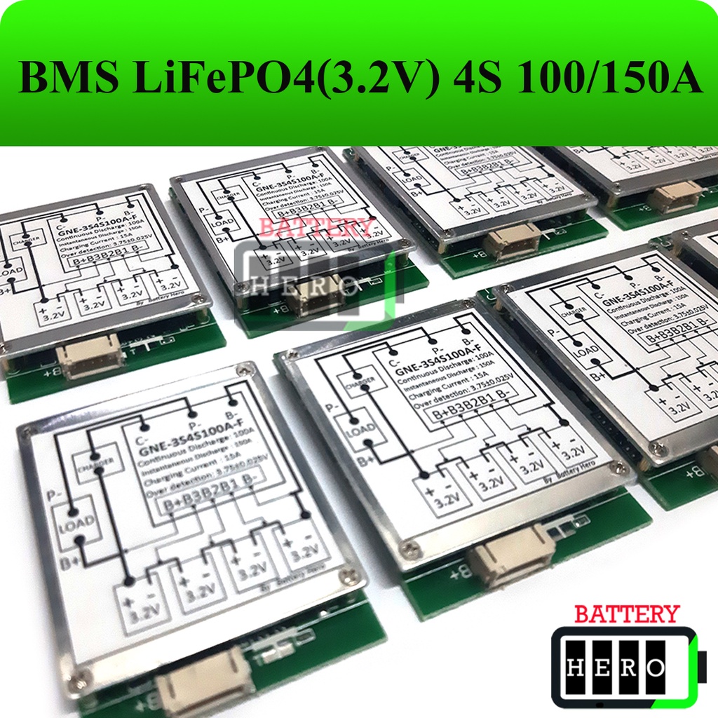 LiFePo4 BMS 4S Separate port (แยกพอร์ตชาร์จ) 12V 100A/150A แบบ 4S 12V จ่าย กระแส 100A ชั่วขณะ ...