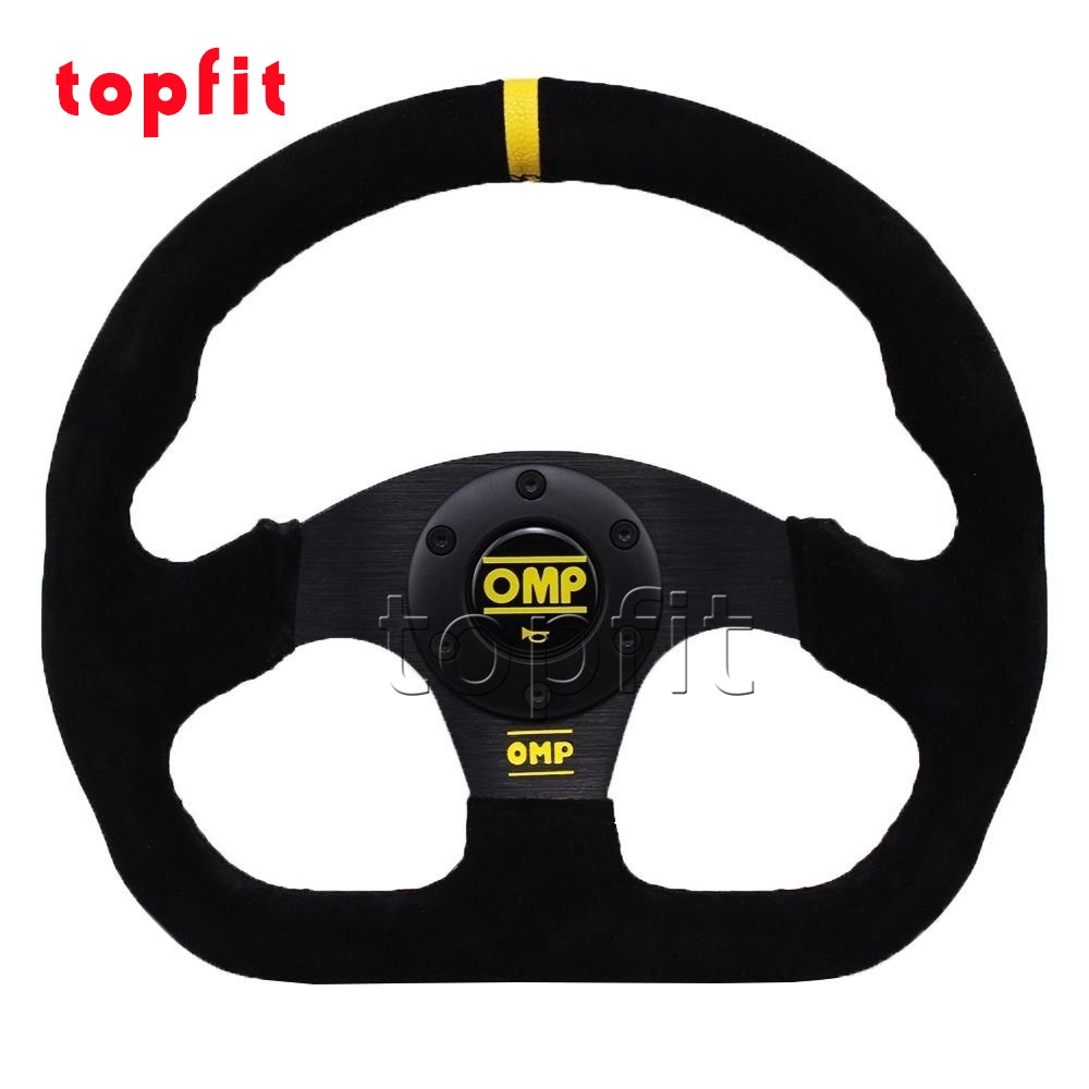 13 นิ้ว OMP F1 พวงมาลัยหนังนิ่มหนังแบนรูปตัว D | Shopee Thailand