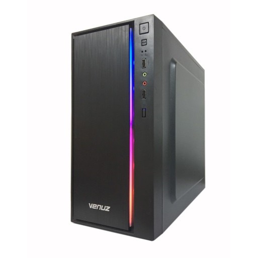 VENUZ micro ATX Computer Case VC 3406 with RGB LED Lighting - Black ...