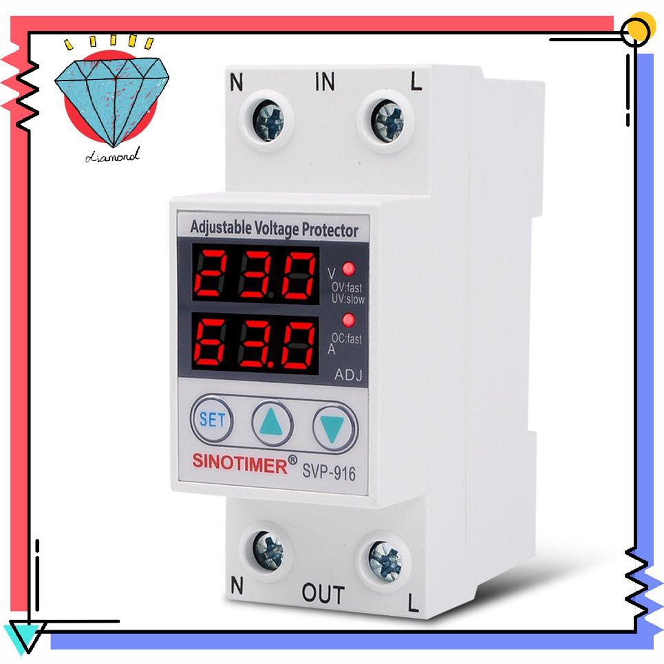 SINOTIMER SVP-916 230V 40A / 63A ไฟ LED รีเลย์เบรกเกอร์รีเลย์ป้องกันแรงดันต่ำ / เกิน | Shopee ...