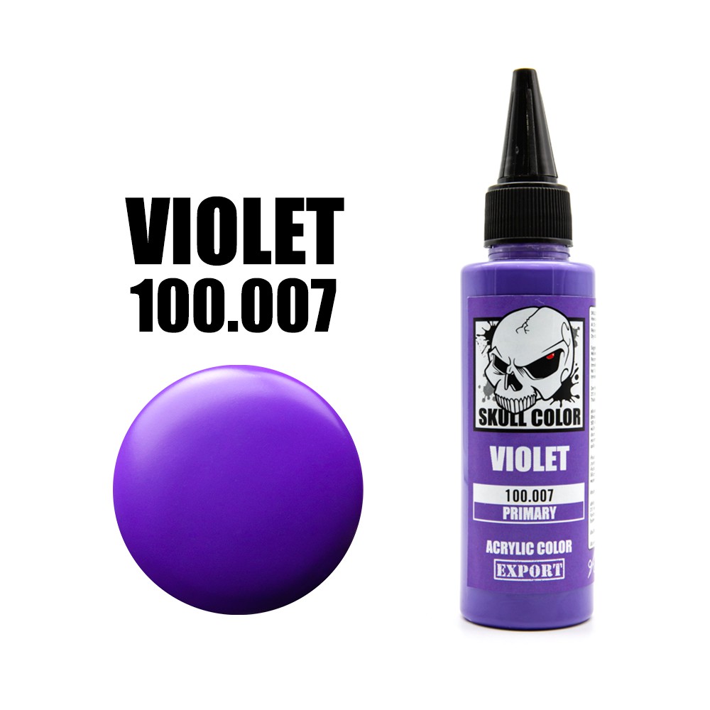 Skull Color 007 สีม่วง (Violet) สีสูตร Acrylic ผสมสำเร็จสำหรับแอร์บรัช ...