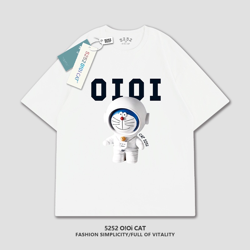 [100% Cotton] Oioi CAT joint Doraemon เสื้อยืดแขนสั้น ทรงหลวม สไตล์ ...