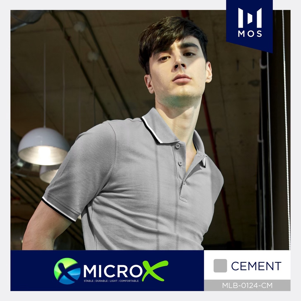 POLO MOS โปโลผู้ชาย เหมาะสมมาก ใส่เป็นเสื้อทีม ยูนิฟอร์ม ลำลอง ผ้า Micro-X นุ่มสบาย น้ำหนักเบา ...