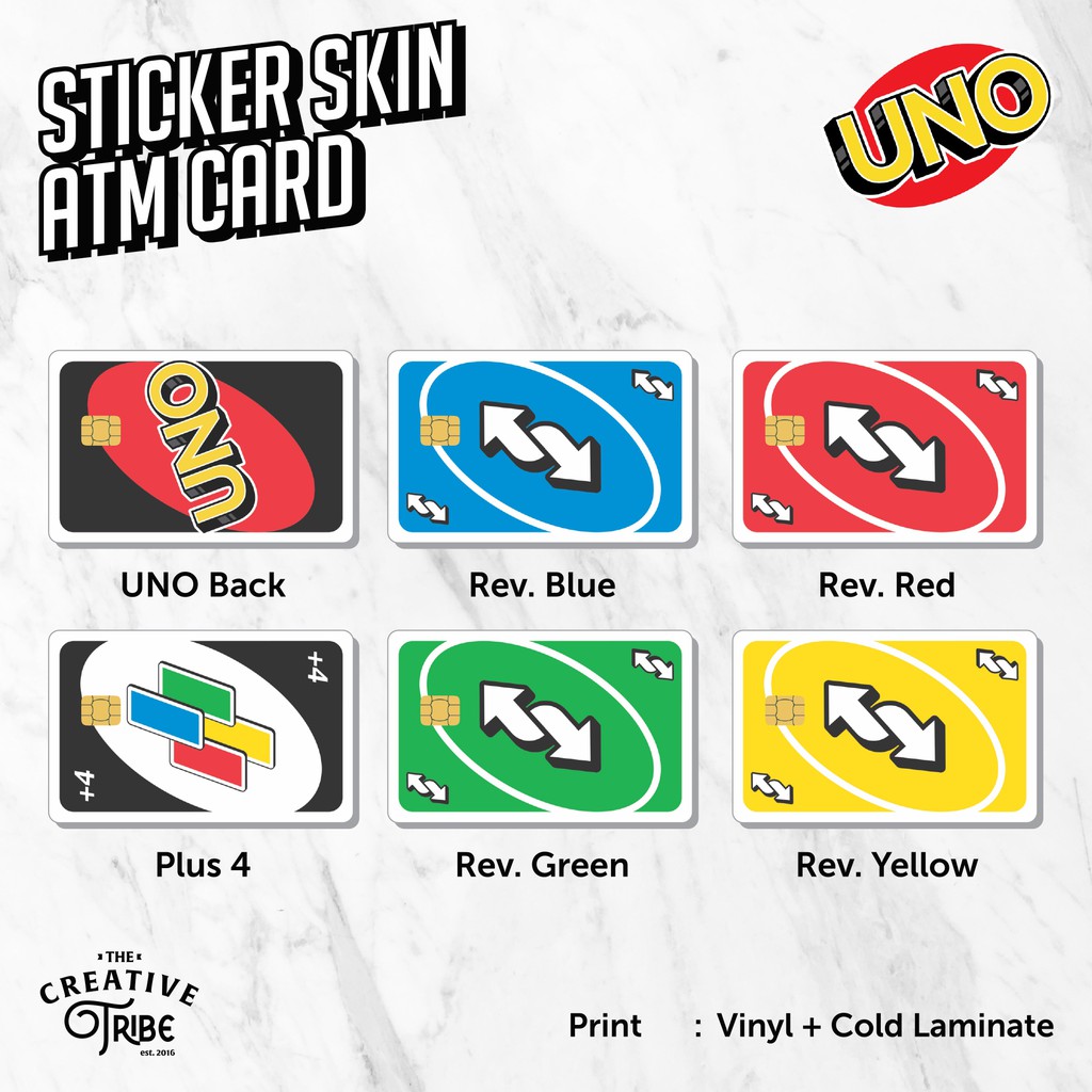 UNO Skin Card Sticker - Vinyl ATM Discharge Credit Emoney Flazz Sticker ...