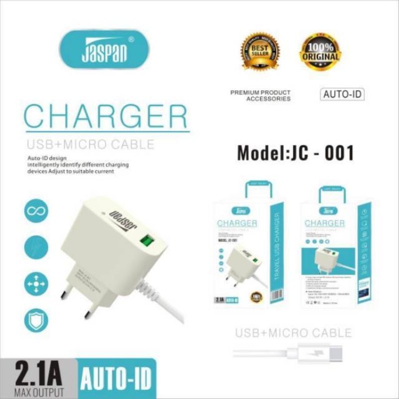 ที่ชาร์จ Jaspan Micro USB JC001 2.1A ชาร์จเร็ว | Shopee Thailand