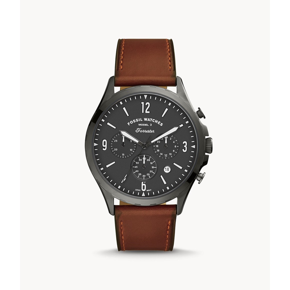 Fossil Forrester Chronograph นาฬิกาข้อมือ สายหนัง FS5607 FS5608 FS5696 ...