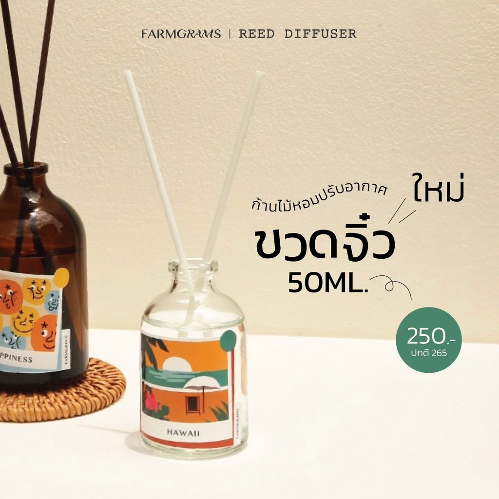 NEW!! Reed diffuser ขวดจิ๋วทดลอง 50ml ความหอมที่น่ารักมากก ขวดใส ...