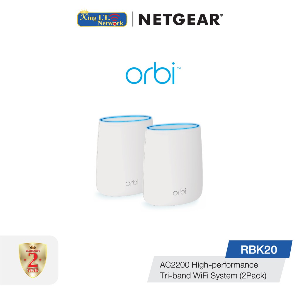 NETGEAR Orbi (RBK20) Whole Home AC2200 Tri-band WiFi System (KIT ...