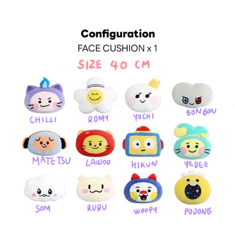 treasure ตุ๊กตา Truz face cushion ขนาด 40 cm Hikun Ruru woopy | Shopee ...