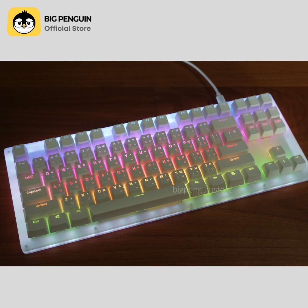 [โค้ดคุ้มลด 20%] Keycap ไทยไฟลอด 104 ปุ่ม คีย์แคปไทยไฟลอด Keycap Thai ...