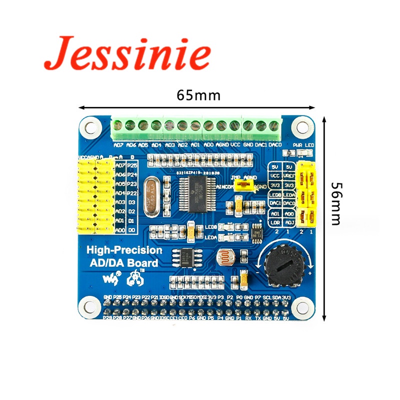 Raspberry Pi High-Precision AD/DA Digital Analog Module Expansion Board ...