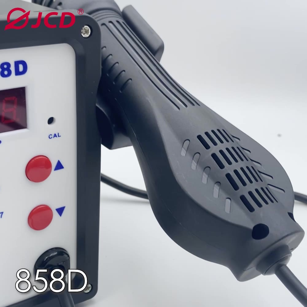 JCD 858D ปืนลมร้อน ปรับอุณหภูมิ 750W BGA สถานีทำใหม่ ปืนเป่าลมร้อน ...