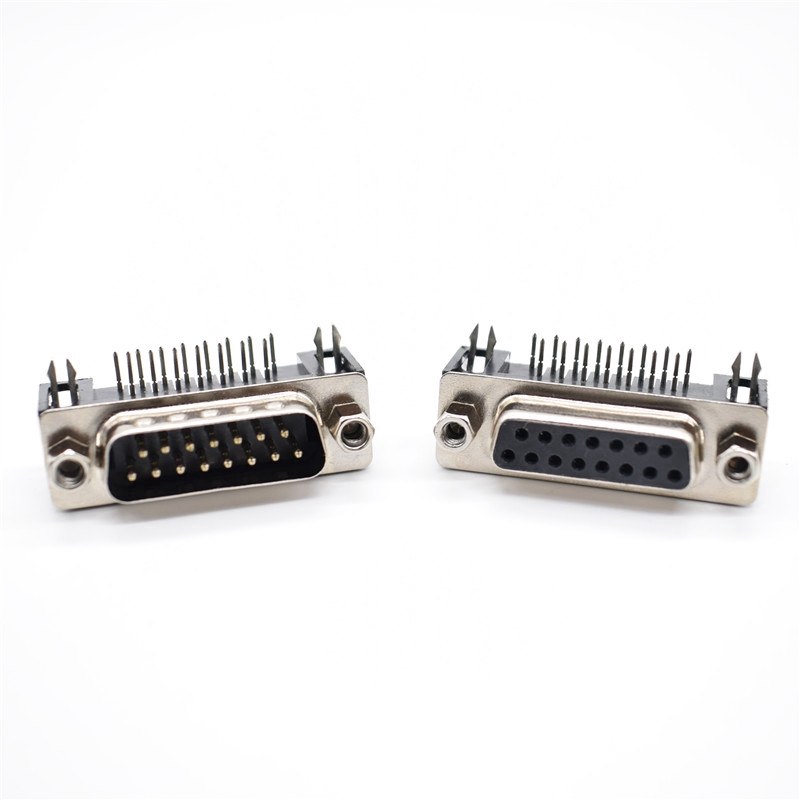 Dr15 DB 15 D-SUB Angle Angled 15 Pin Female Male PCB Mount Socket ...
