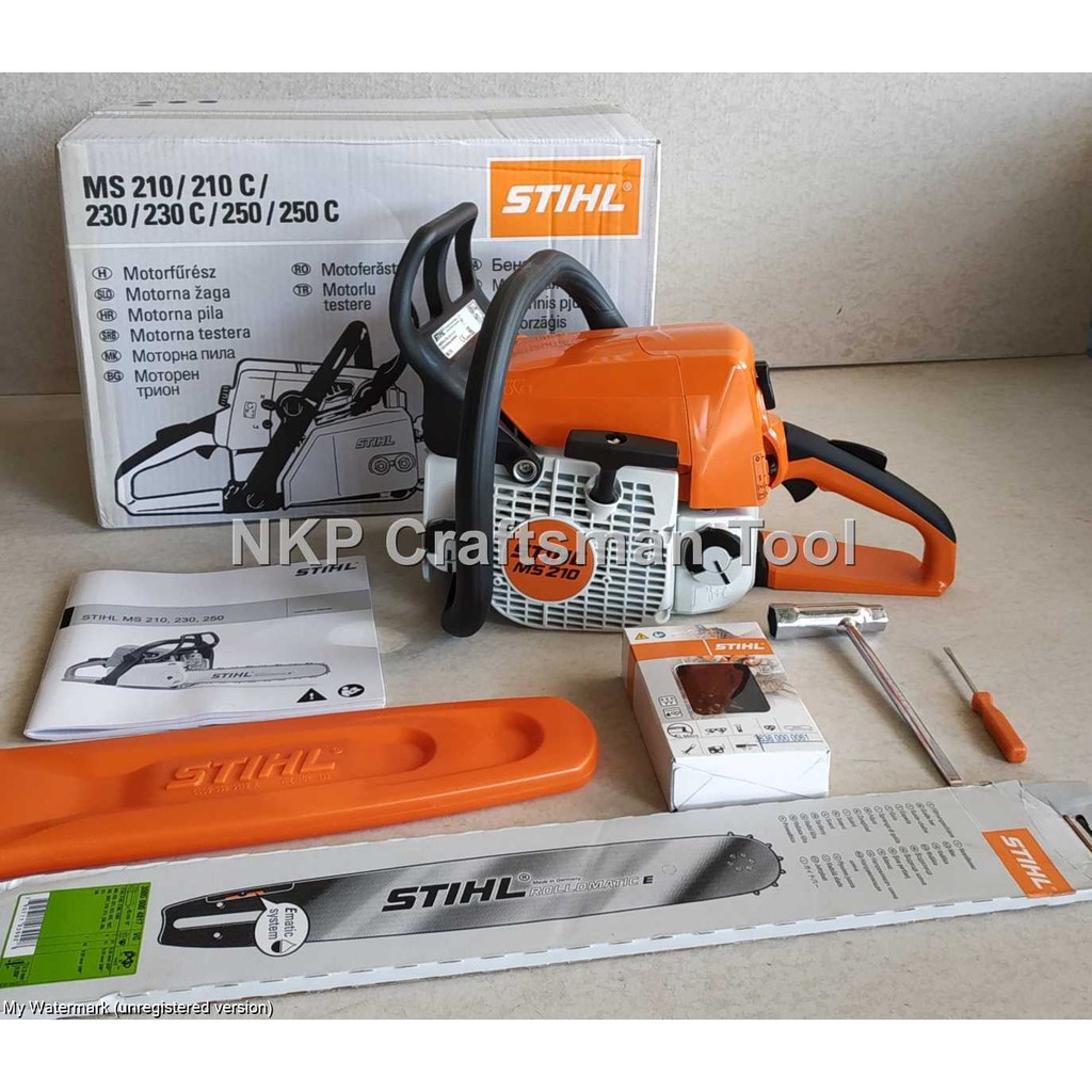 [ของแท้ 💯 %]เลื่อยยนต์ STIHL รุ่น MS210 กำลัง 2.2 แรงม้า มาพร้อม บาร์ ...