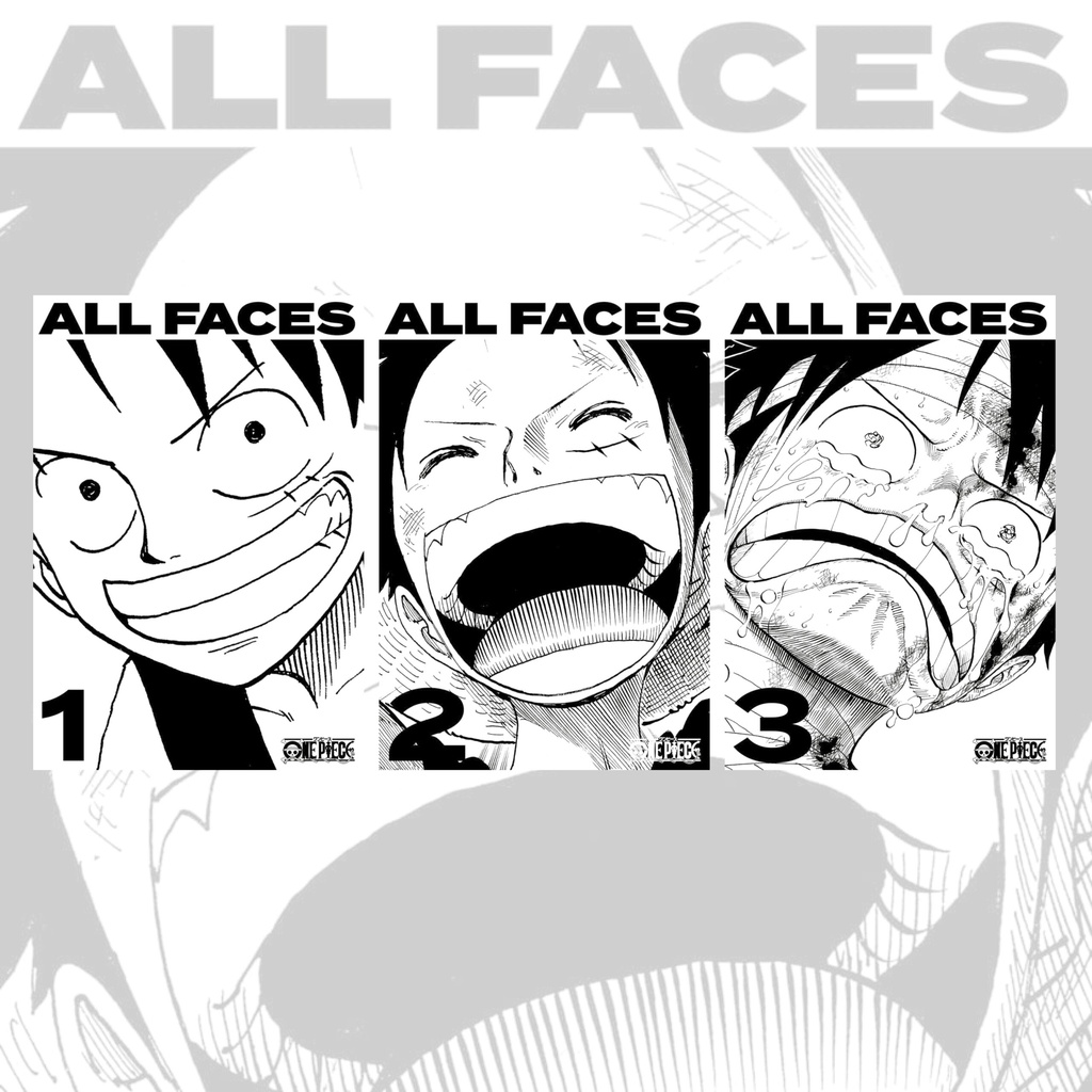 One piece all faces ภาษาญี่ปุ่น วันพีช onepiece ワンピース japense version ...