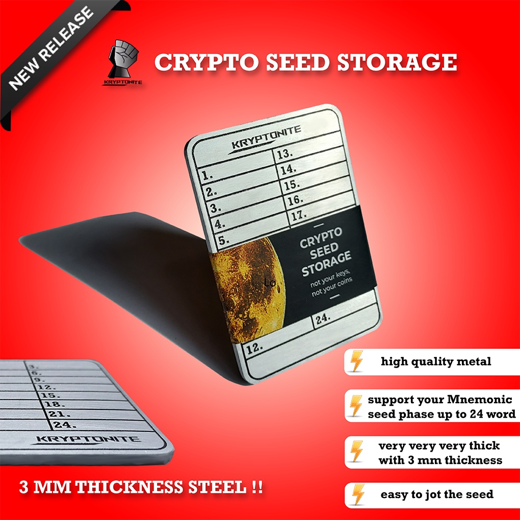 Kryptonite Cryptosteel หนาพิเศษ3 มม!! Cryptocurrency seed storage ...