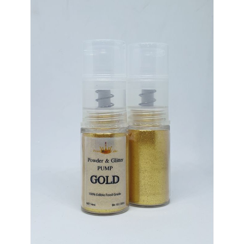 GOLD PUMP Powder & Glitter (Food grade100% สเปรย์กลิตเตอร์ สีทองผสม ...