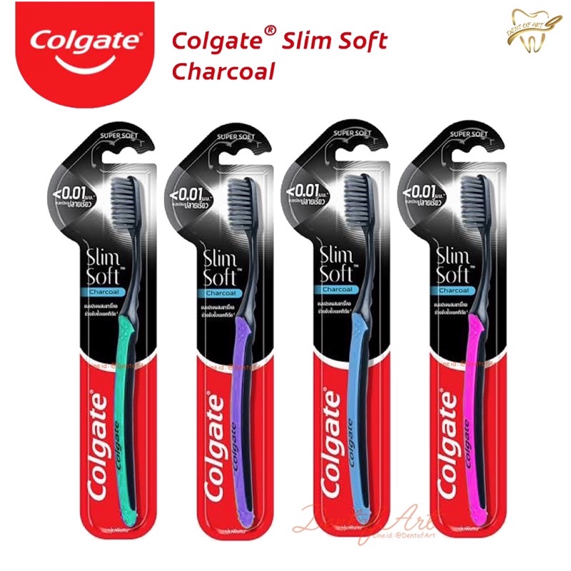 แปรงสีฟัน คอลเกต สลิมซอฟท์ ชาโคล Colgate slim soft Charcoal tooth brush ...