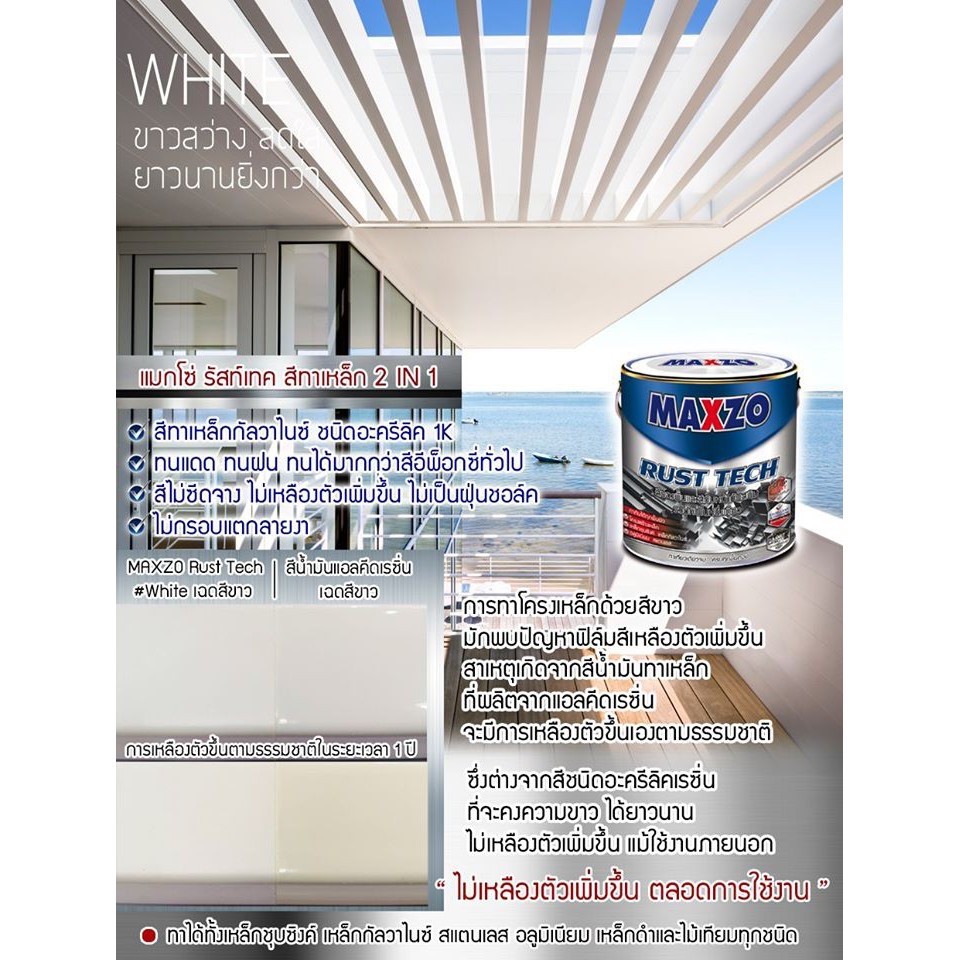 MAXZO RUST TECH MATT (1/4 กล) # BLACK สีทาเหล็กกัลวาไนซ์ , เหล็กชุบ ...