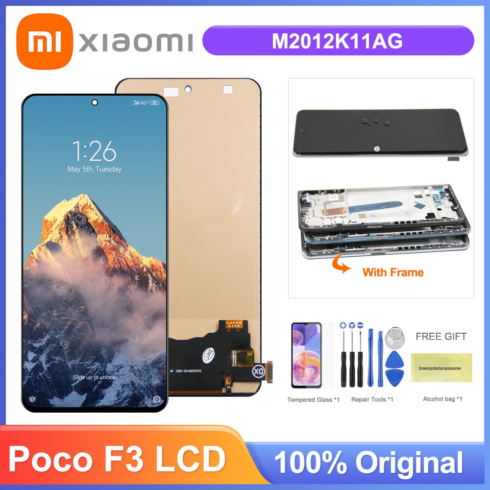 ทดสอบ 100% หน้าจอสําหรับ Xiaomi Poco F3 M2012K11AG จอแสดงผล Lcd หน้าจอสัมผัสแผง Digitizer อะไหล่ ...
