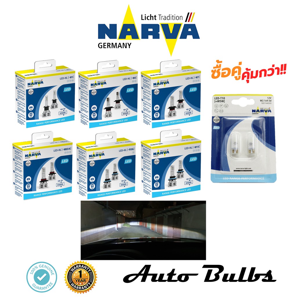 หลอดไฟหน้า LED NARVA Range Performance +150% | Shopee Thailand