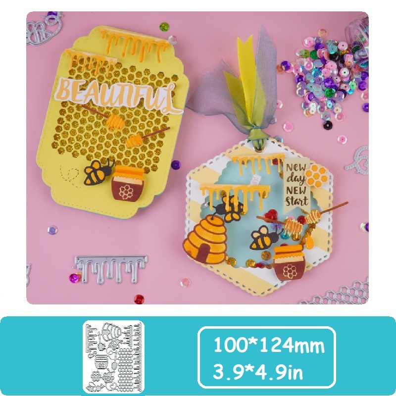 Jojo ART หัตถกรรม Bee ตัดโลหะตาย, Bee ตาข่าย Die ตัดสําหรับ DIY ...