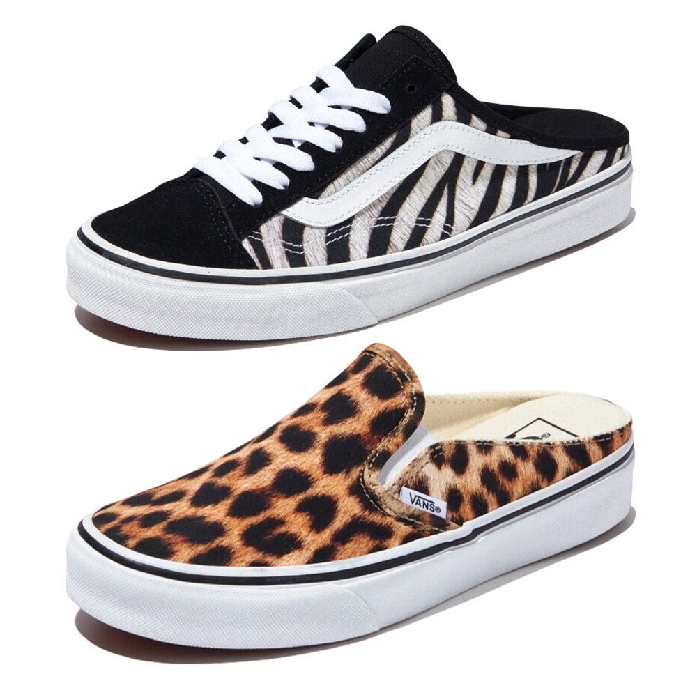 Vans รองเท้าผ้าใบ Style 36 Mule Zebra / Classic Slip-On Mule Leopard (2 ...