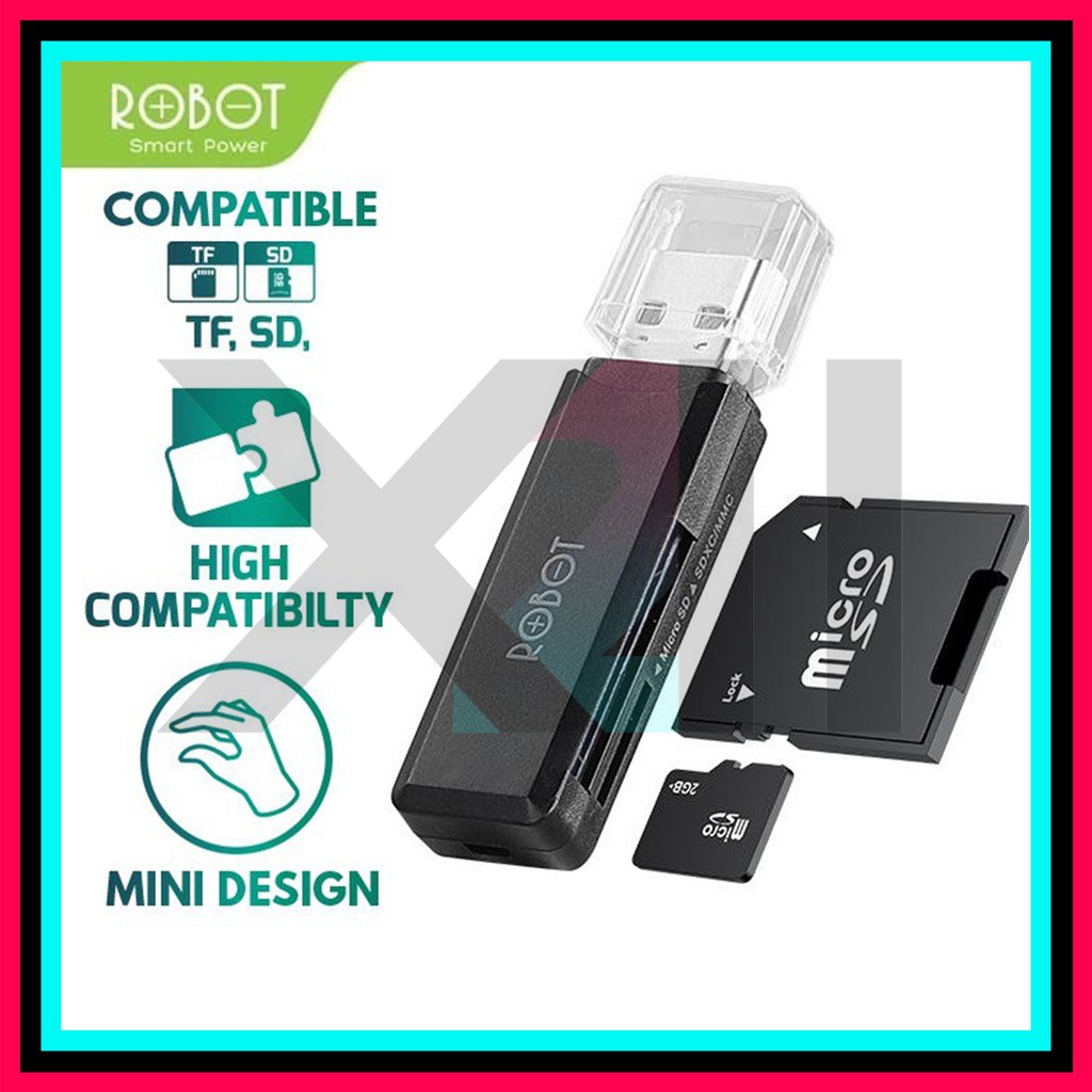 เครื่องอ่านการ์ดลินักซ์หุ่นยนต์ CR102 USB 3.0 TF SD | Shopee Thailand