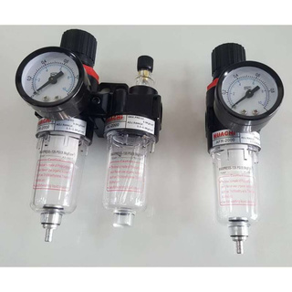 ชุดกรองลมดักน้ำปรับแรงดันลม ขนาด1/4 รุ่น AFR2000+AFC2000 Air Filter ...