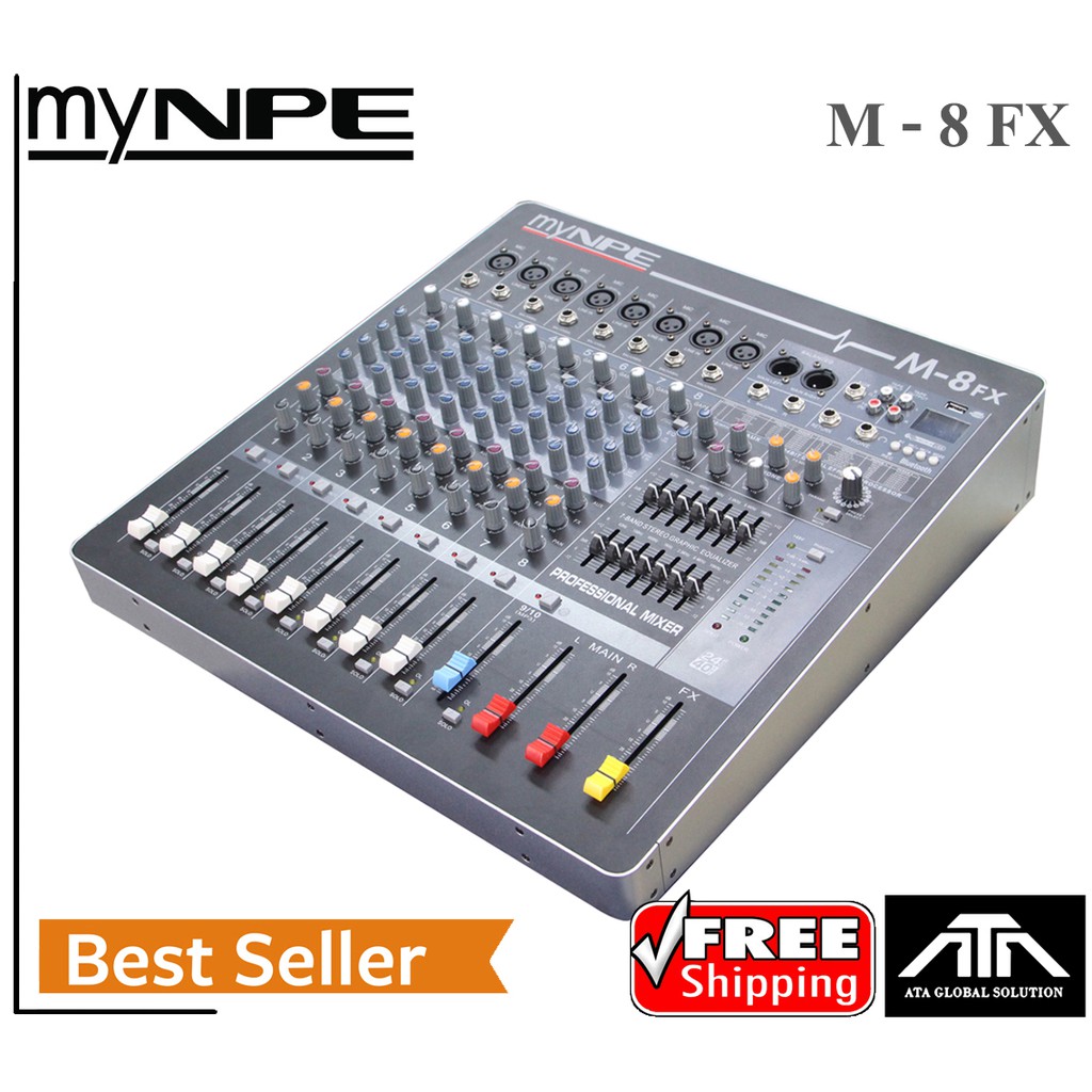 มิกเซอร์ NPE MYNPE M-8FX เอฟเฟตแท้MIXER 8MONO MYNPE_M_8FX มิกเซอร์ เครื่องเสียง เครื่องแต่งเสียง ...