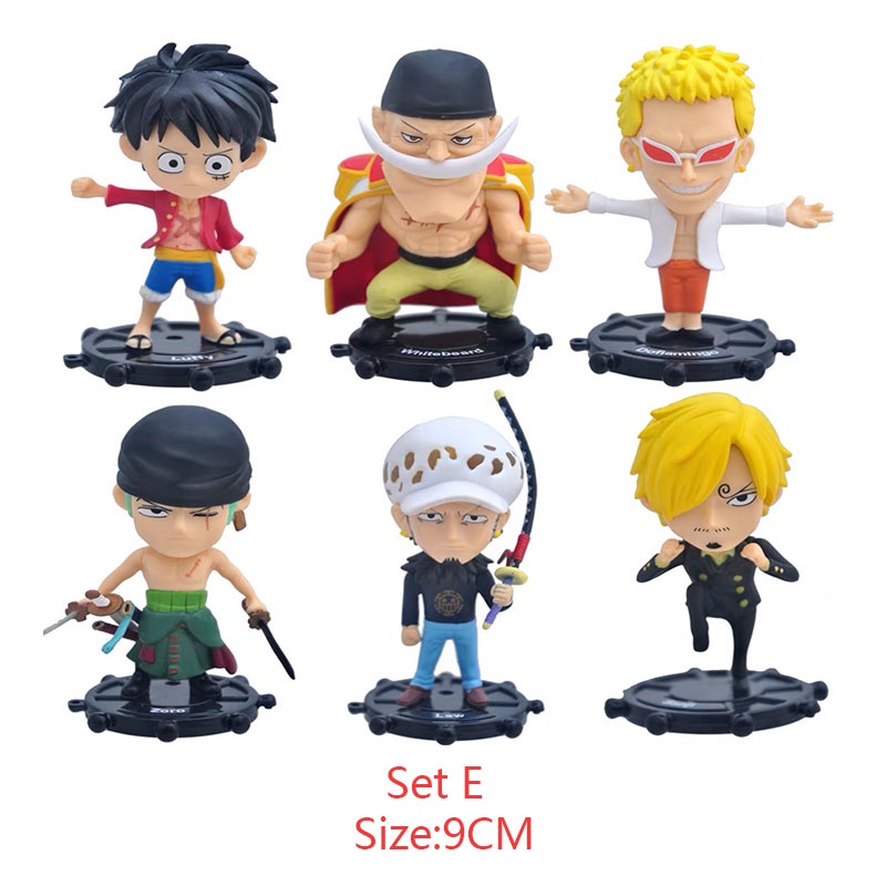 ฟิกเกอร์วันพีช 9/6 ชิ้น ชุด One Piece Luffy Zoro Ace Nami Sanji Usopp ...