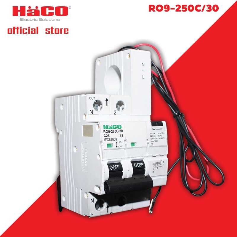 HACO เมนเบรกเกอร์ ป้องกันไฟรั่ว/ดูด RCBO Circuit breaker Type C 50A ...
