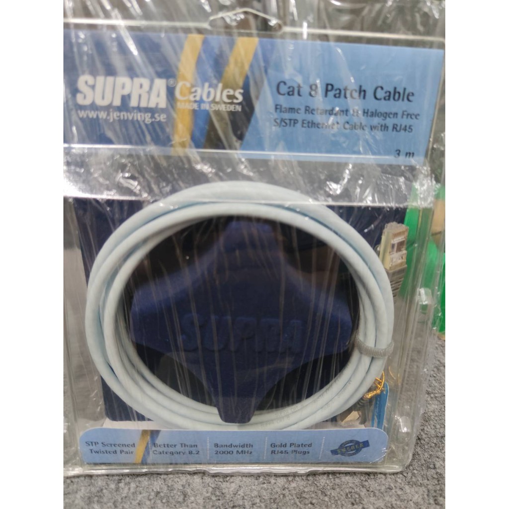 Supra Cat 8 STP Patch FRHF Blue Ethernet Cable w/ RJ45 สายแลน | Shopee Thailand