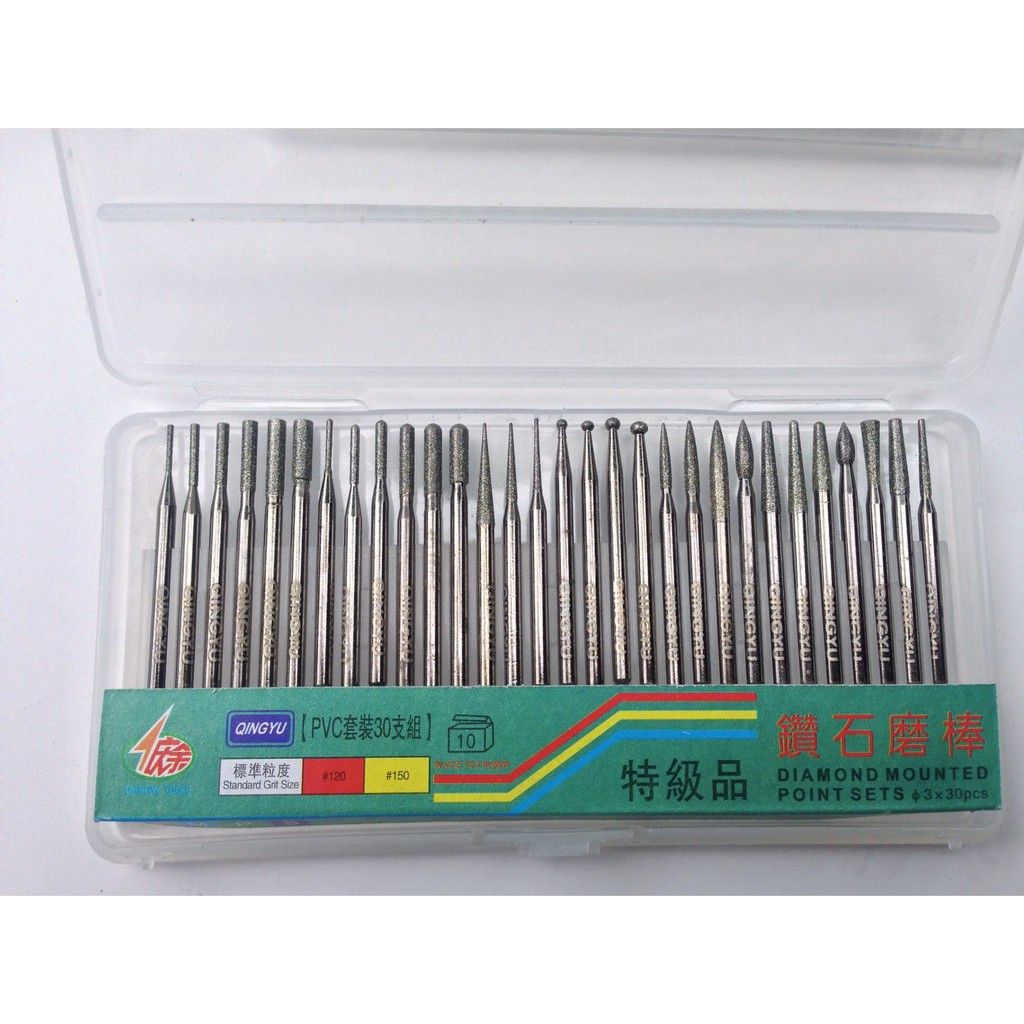 Diamond Mounted Points 3mmx30Pcs - หัวเจียรเพชร แกน 3mm | Shopee Thailand