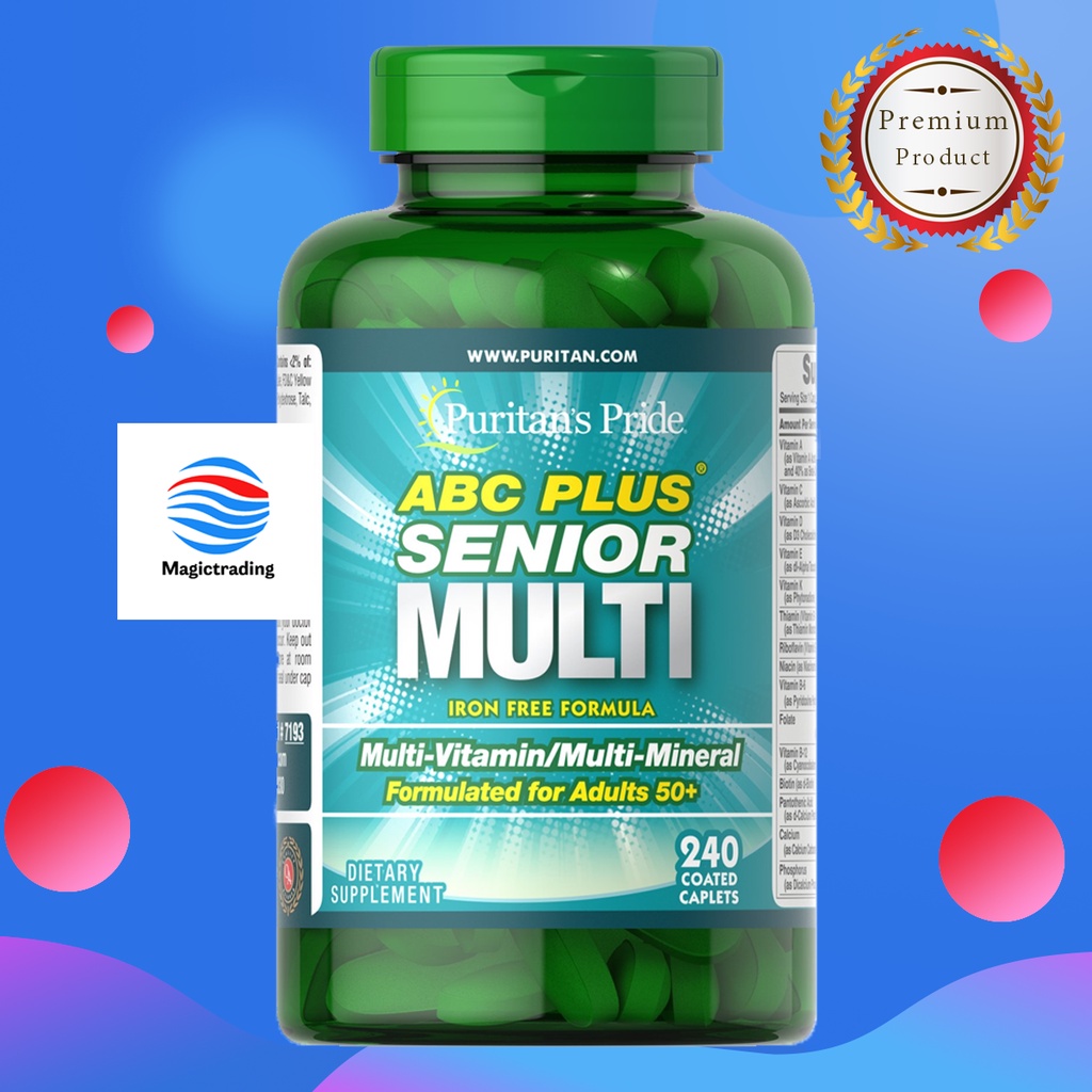 Puritan's Pride ABC Plus Senior Multivitamin Multi-Mineral Formula ...