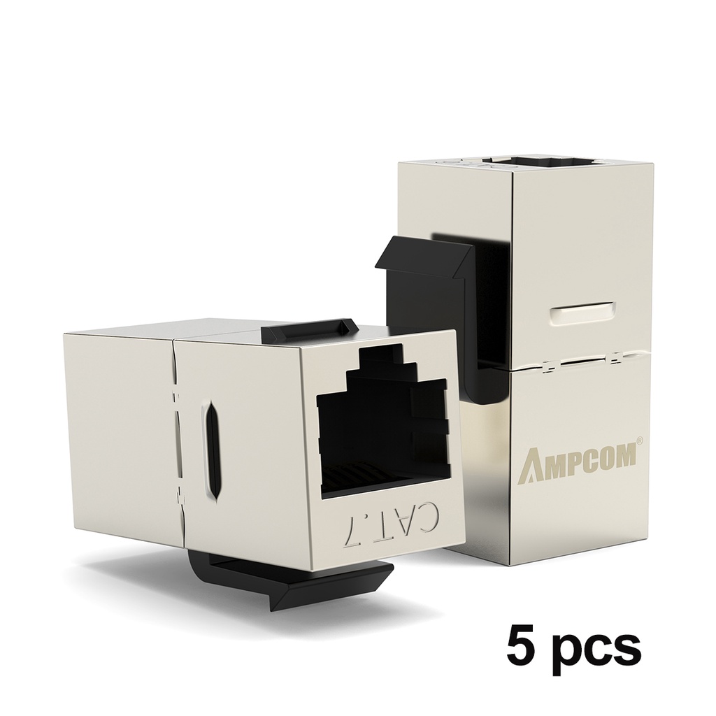 AMPCOM CAT7 RJ45 Inline Coupler Keystone Jack, Shielded Female to ...
