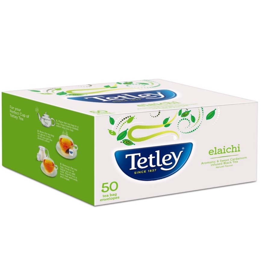 Tetley Flavour Tea Bags Elachi 50s (100gm) | Shopee Thailand