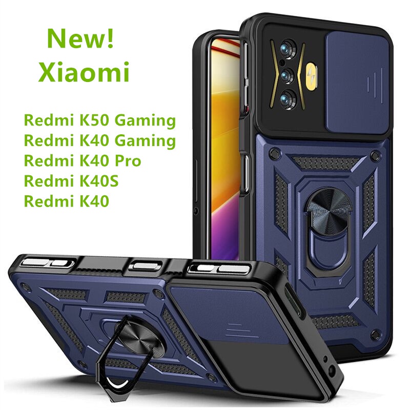 เคสโทรศัพท์มือถือ ป้องกันเลนส์กล้อง พร้อมแหวนแม่เหล็ก สําหรับ Xiaomi Redmi K50 Gaming K40S K40 ...
