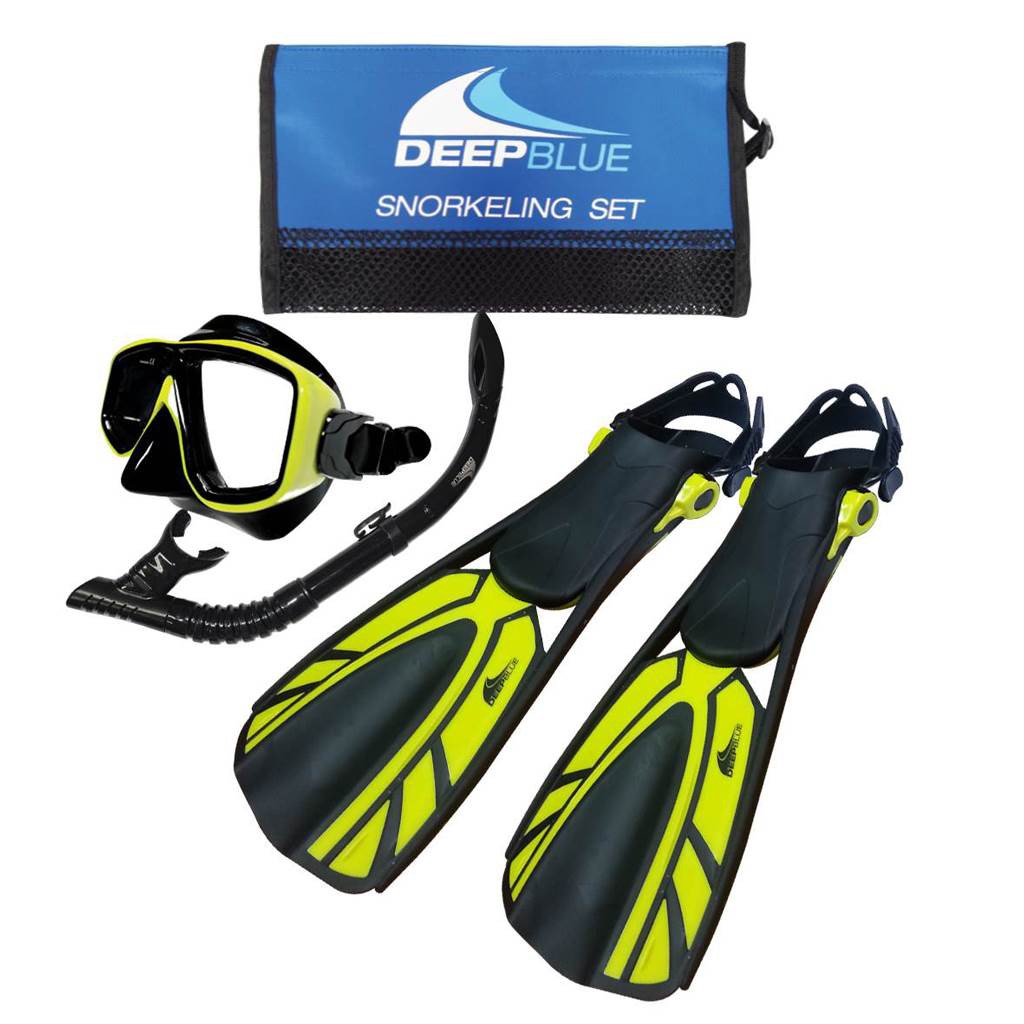 Deep Blue Bora w. Speed3 Fins Snorkeling Set | Shopee Thailand