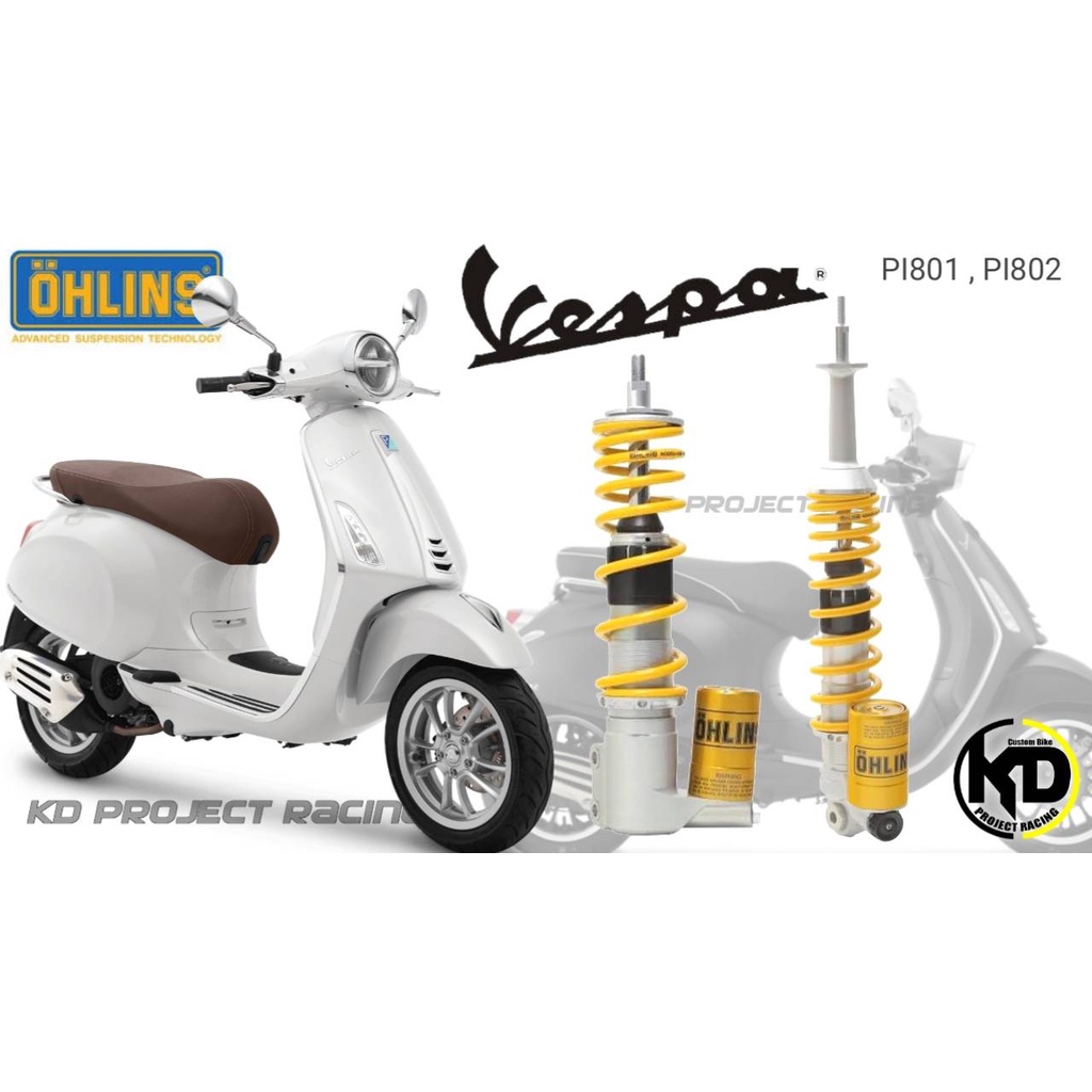 [กรอกโค้ด 1000OFF ลด 1000]โช๊ค Ohlins Pi 801 และ Pi 802 Vespa Sprint ...