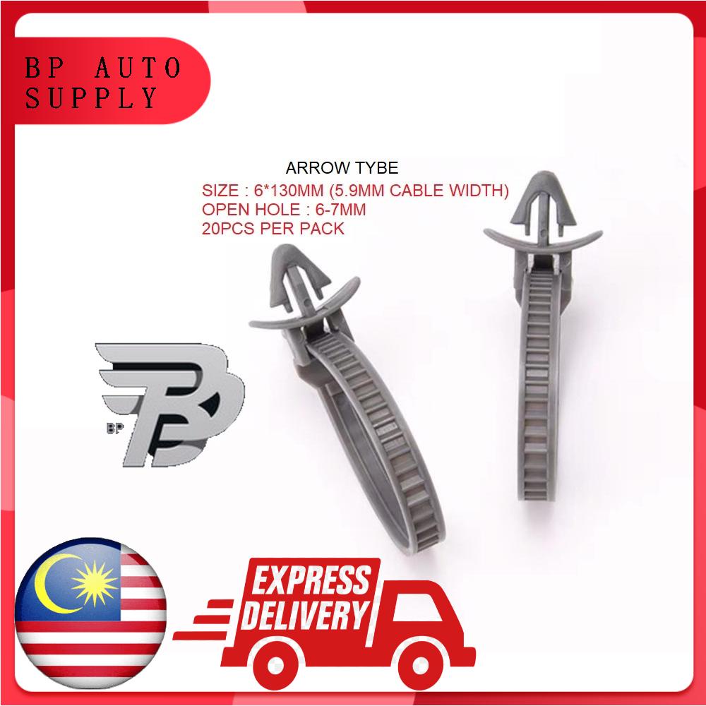 20PCS สาย Tie สายไฟรถยนต์ Push Mount สีดํารถ Zip Wire Wrap Fastening ...