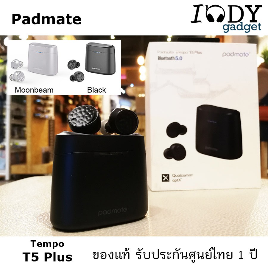Padmate Tempo T5 Plus ของแท้ รับประกันศูนย์ไทย หูฟัง True Wireless Bluetooth 5.0 กันเหงื่อและ ...