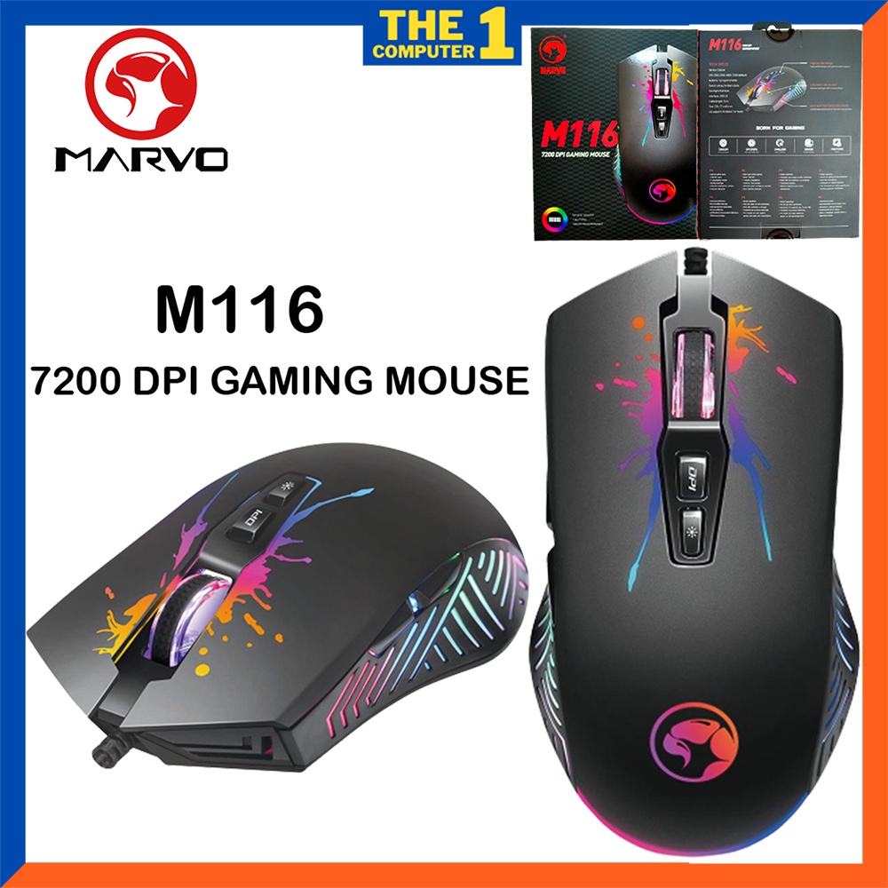 เมาส์มาโคร MARVO M116 GAMING MOUSE Macro RGB | Shopee Thailand