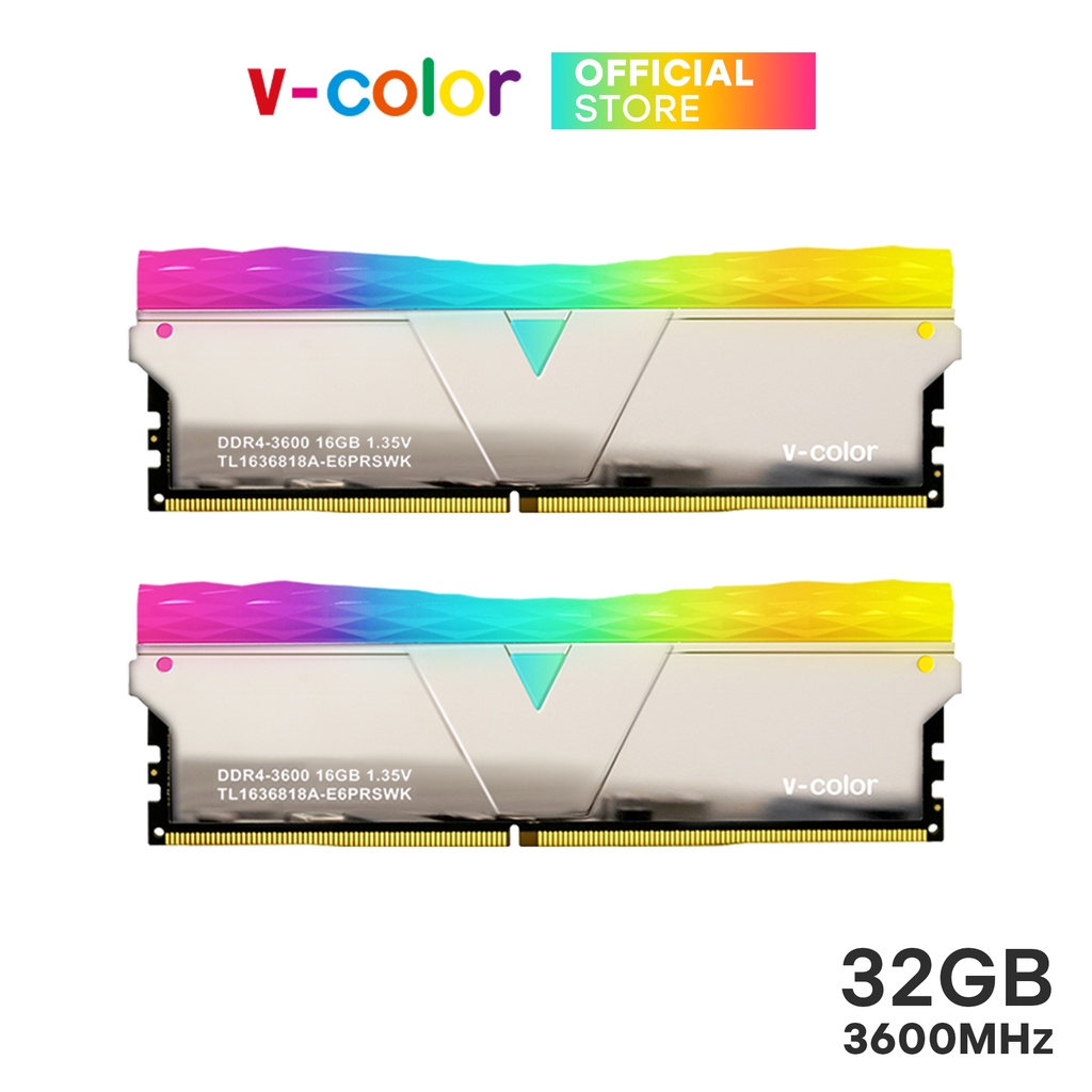 v-color RAM PC Prism Pro RGB 32GB (16GBx2) DDR4 Bus 3600MHz | Shopee ...