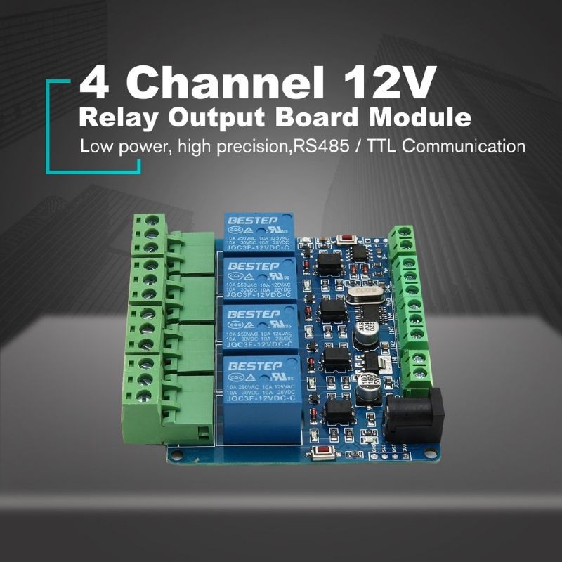 Modbus RTU 4 Channel 12V Relay Output Board Module Switch Input RS485 / TTL | Shopee Thailand