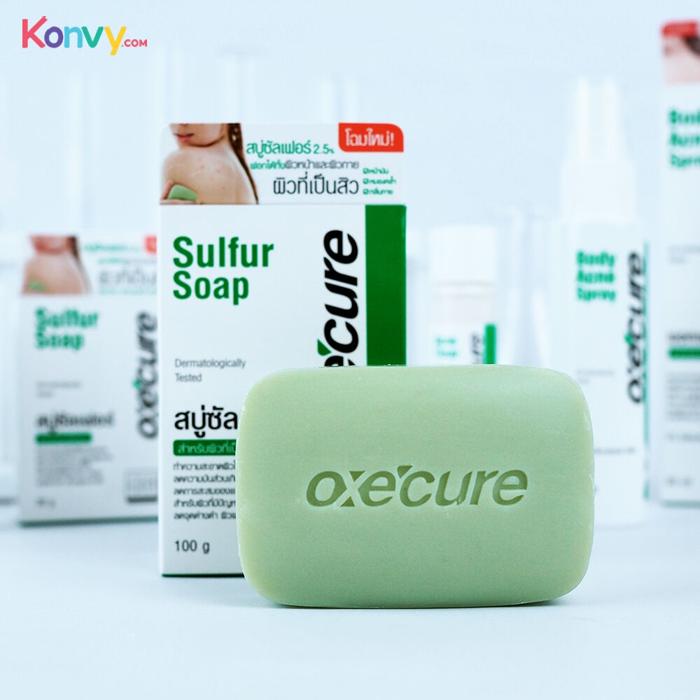 Oxe Cure Sulfur Soap อ๊อกซ์ เคียว สบู่ซัลเฟอร์. | Shopee Thailand